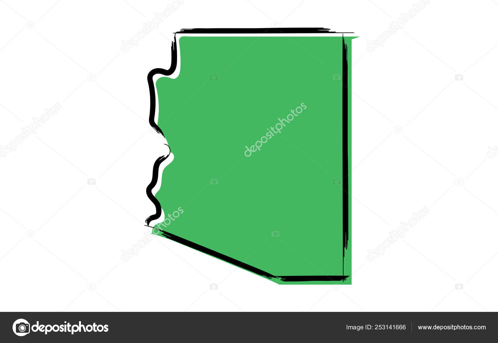 Stylized Green Sketch Map Arizona Stock Vector Image by ©Pe3check ...