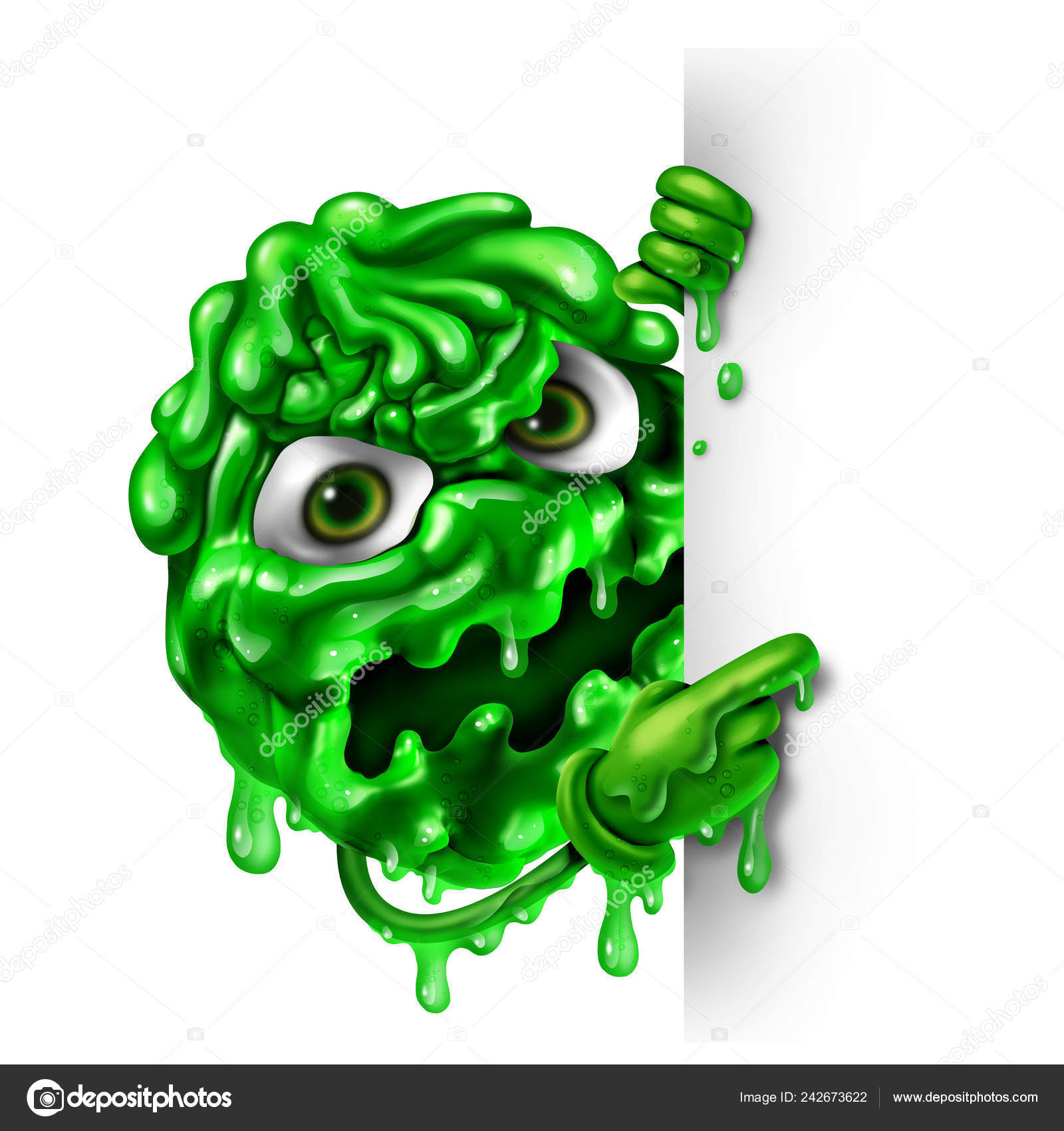 Carácter Mucoso Como Concepto Moco Verde Como Líquido Secreción Nasal ...