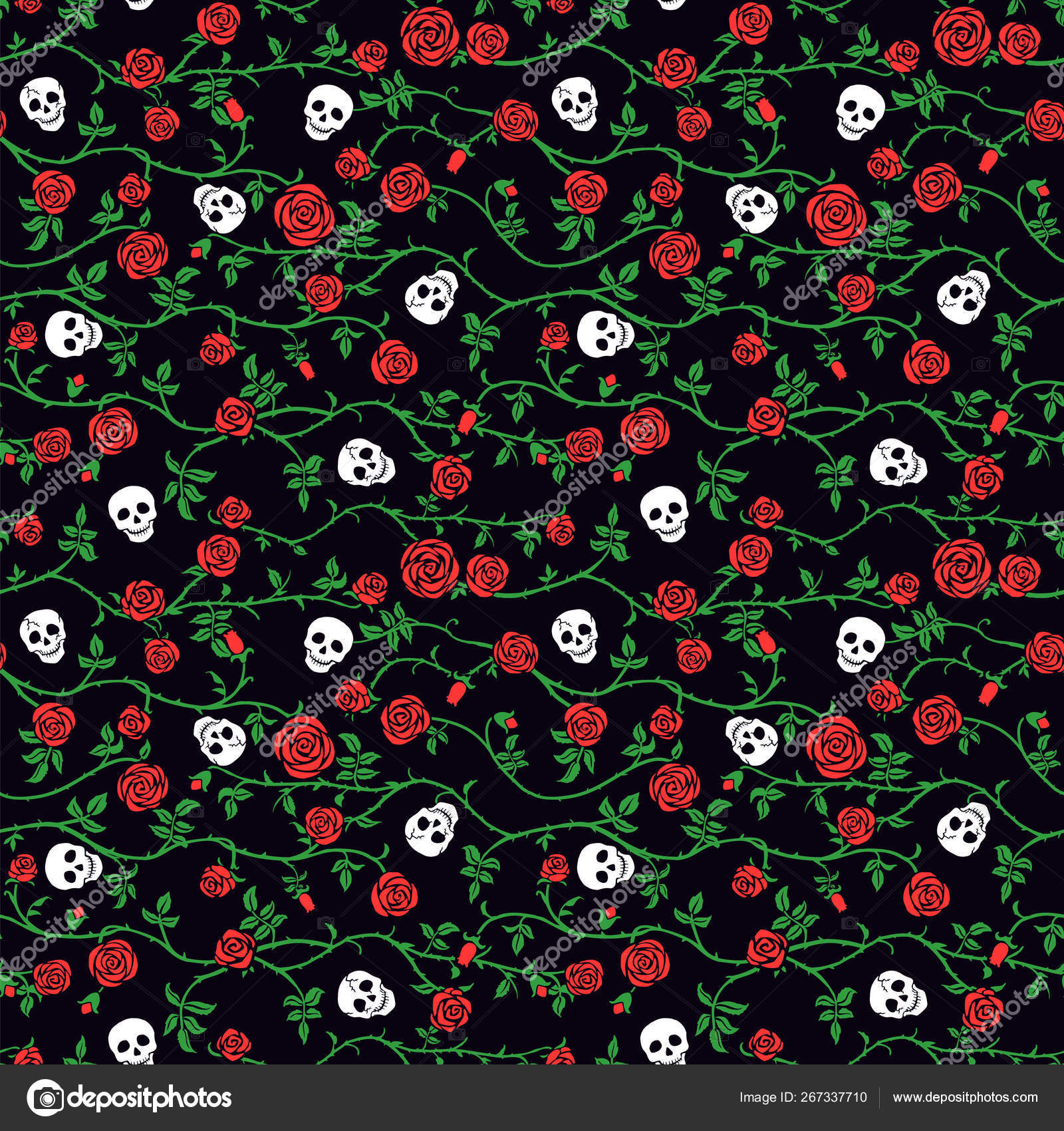 Cute Skulls And Roses Wallpaper