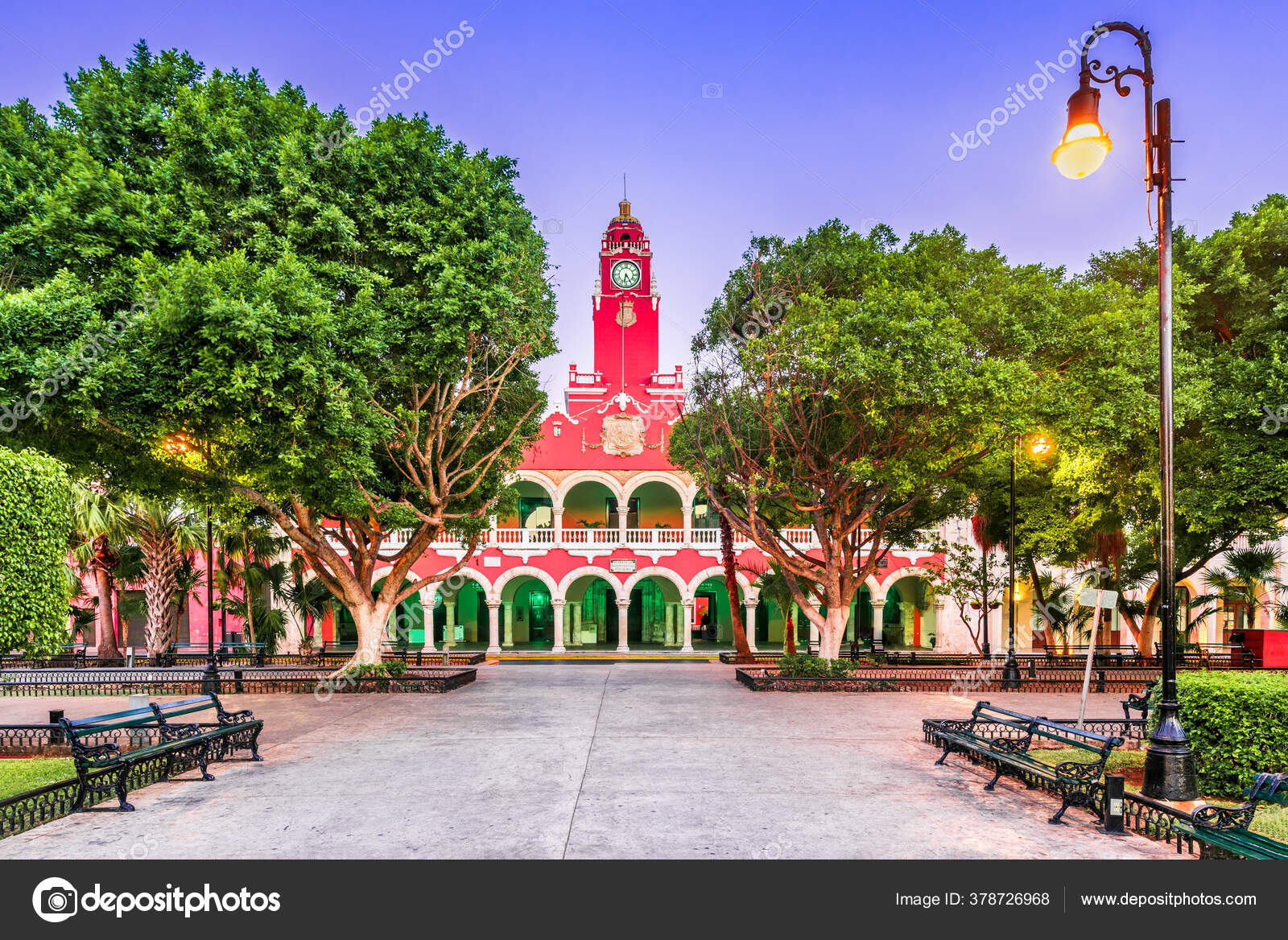 Merida Mexico Plaza Grande Downtown Spanish Colonial City Yucatan Stock ...