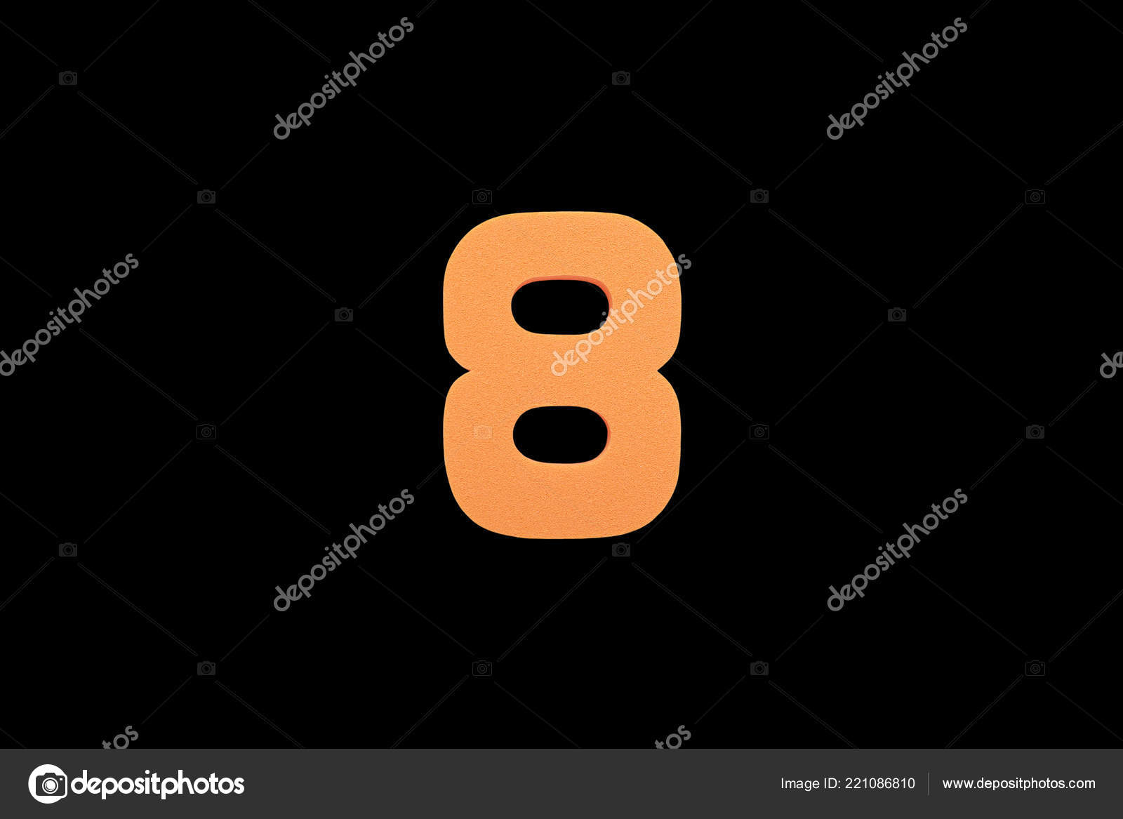 Arabic Number Symbol Sponge Rubber Isolated Black Background — Stock ...
