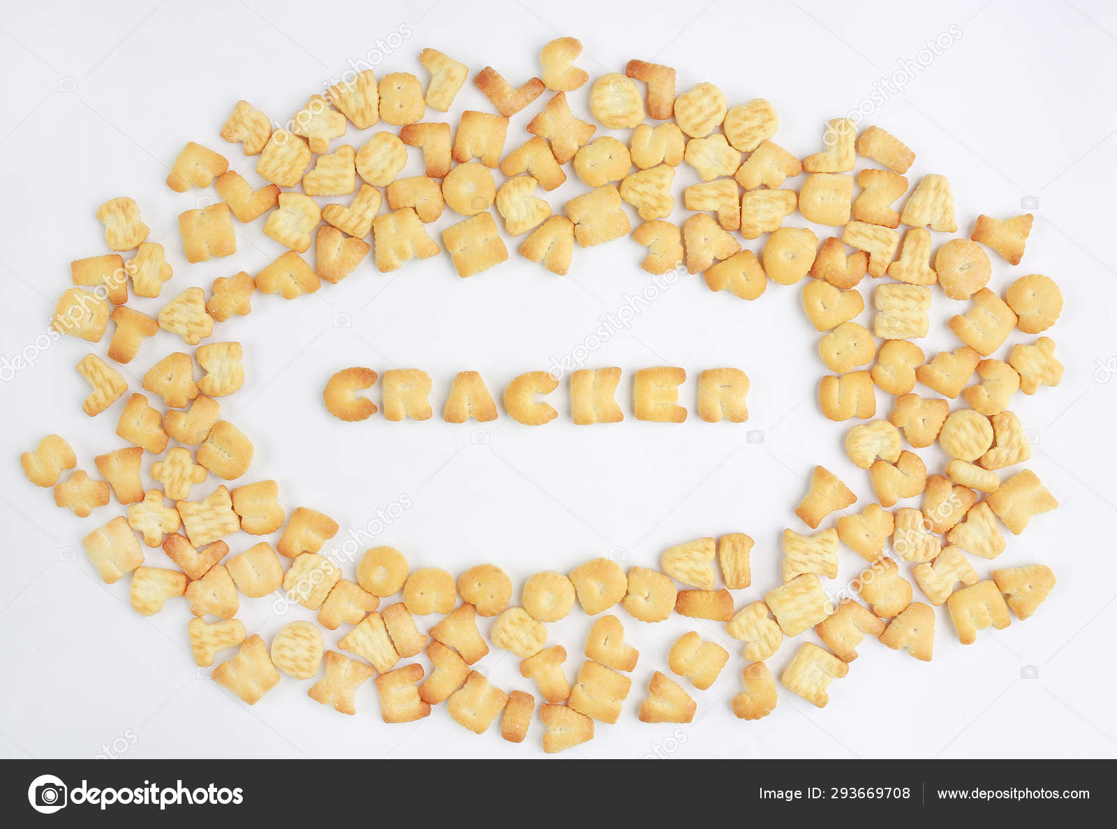 Text Cracker Center English Alphabet Cookie White Background Stock ...