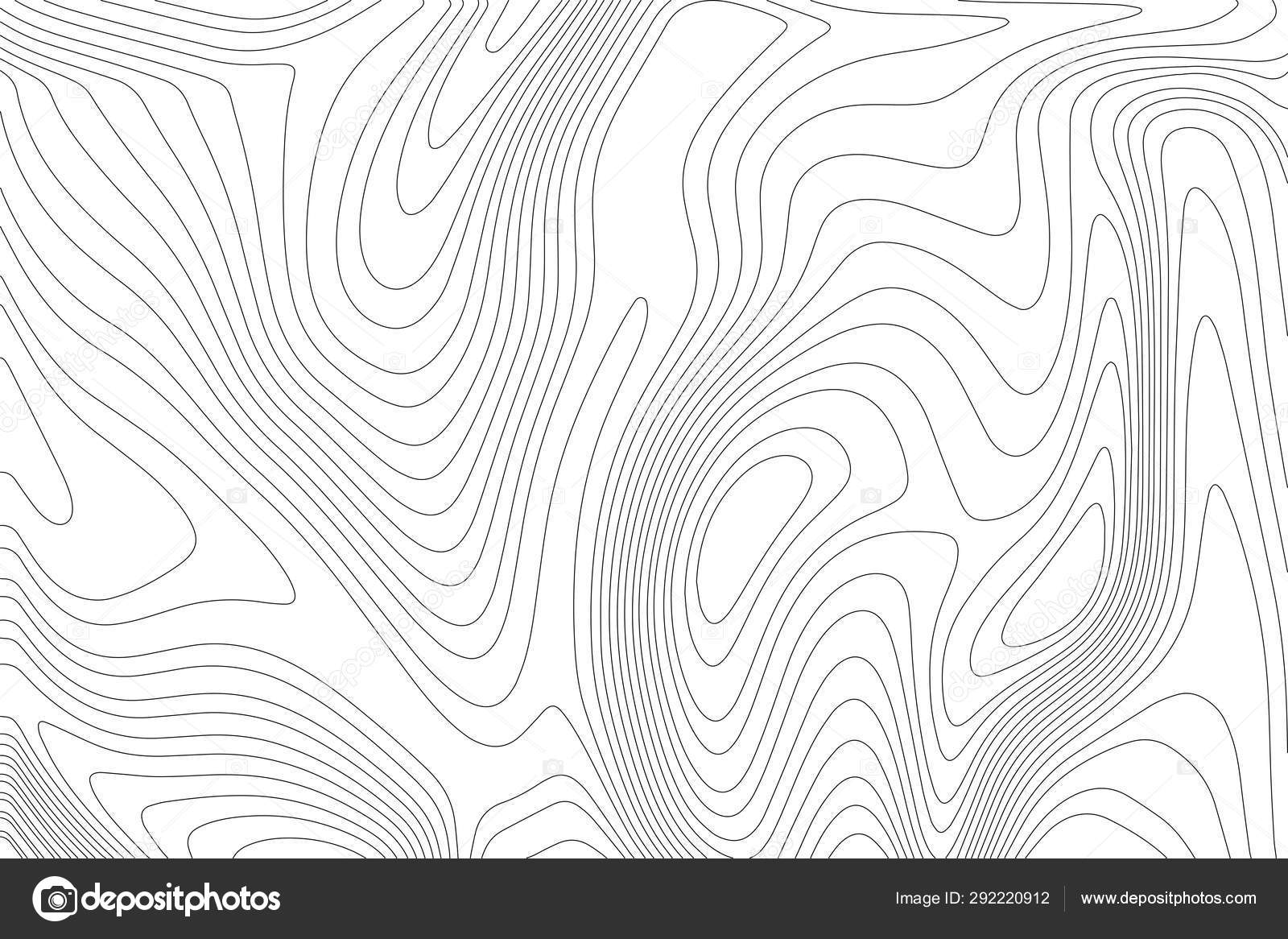 Topographic map linear background. Abstract vector illustration. Stock ...