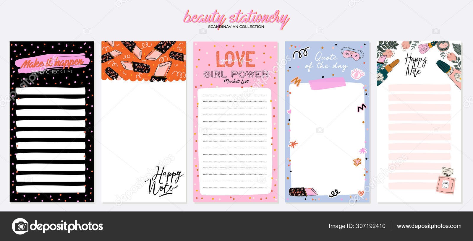 Collection Weekly Daily Planner Note Paper List Stickers Templates ...