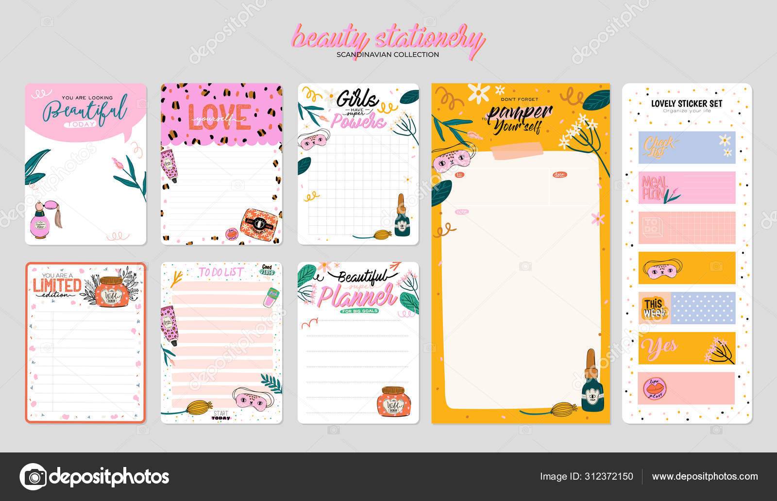 Collection Weekly Daily Planner Note Paper List Stickers Templates ...