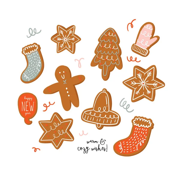 Gingerbread cookies Vector Art Stock Images | Depositphotos