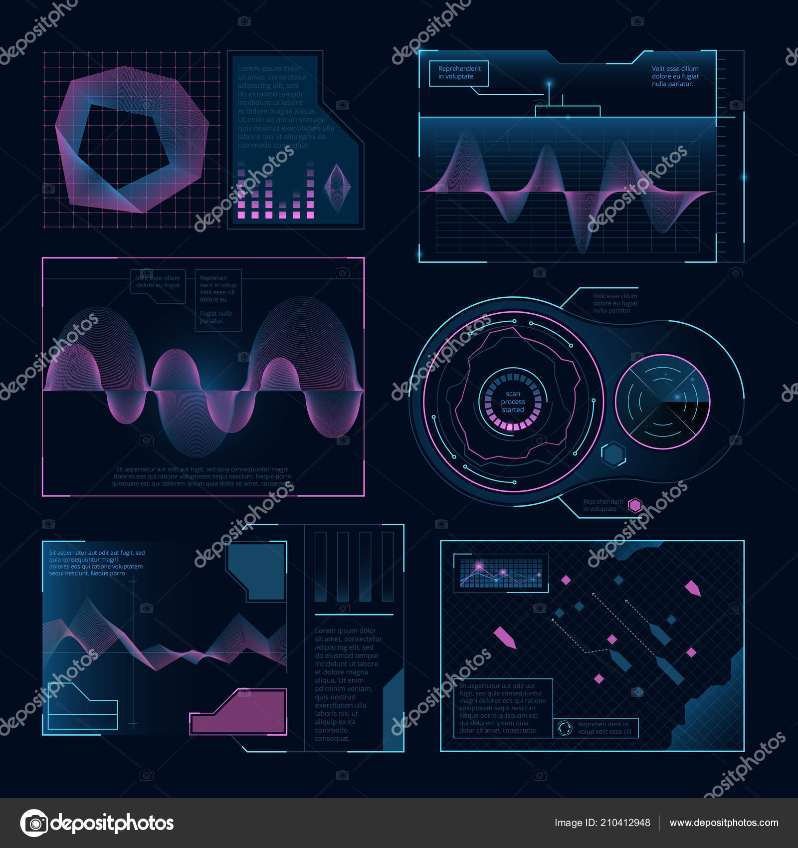 Modern digital symbols of web ui. Vector pictures set for design ...