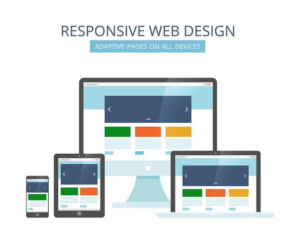 Responsive web design on different devices — Stock Vector © julynx ...