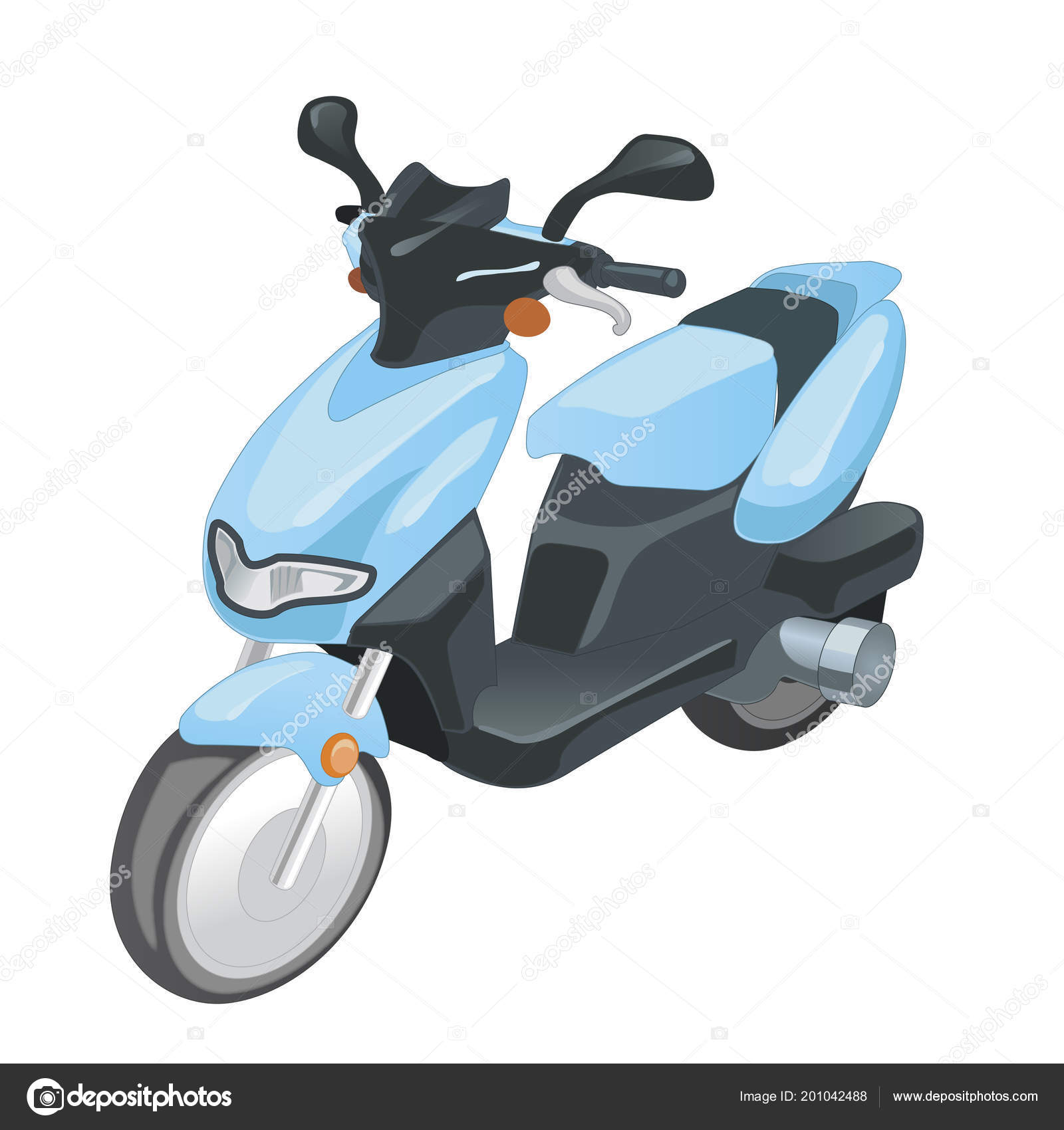 Moto Scooter Azul Transporte Cidade Veículo Duas Rodas Ilustração ...