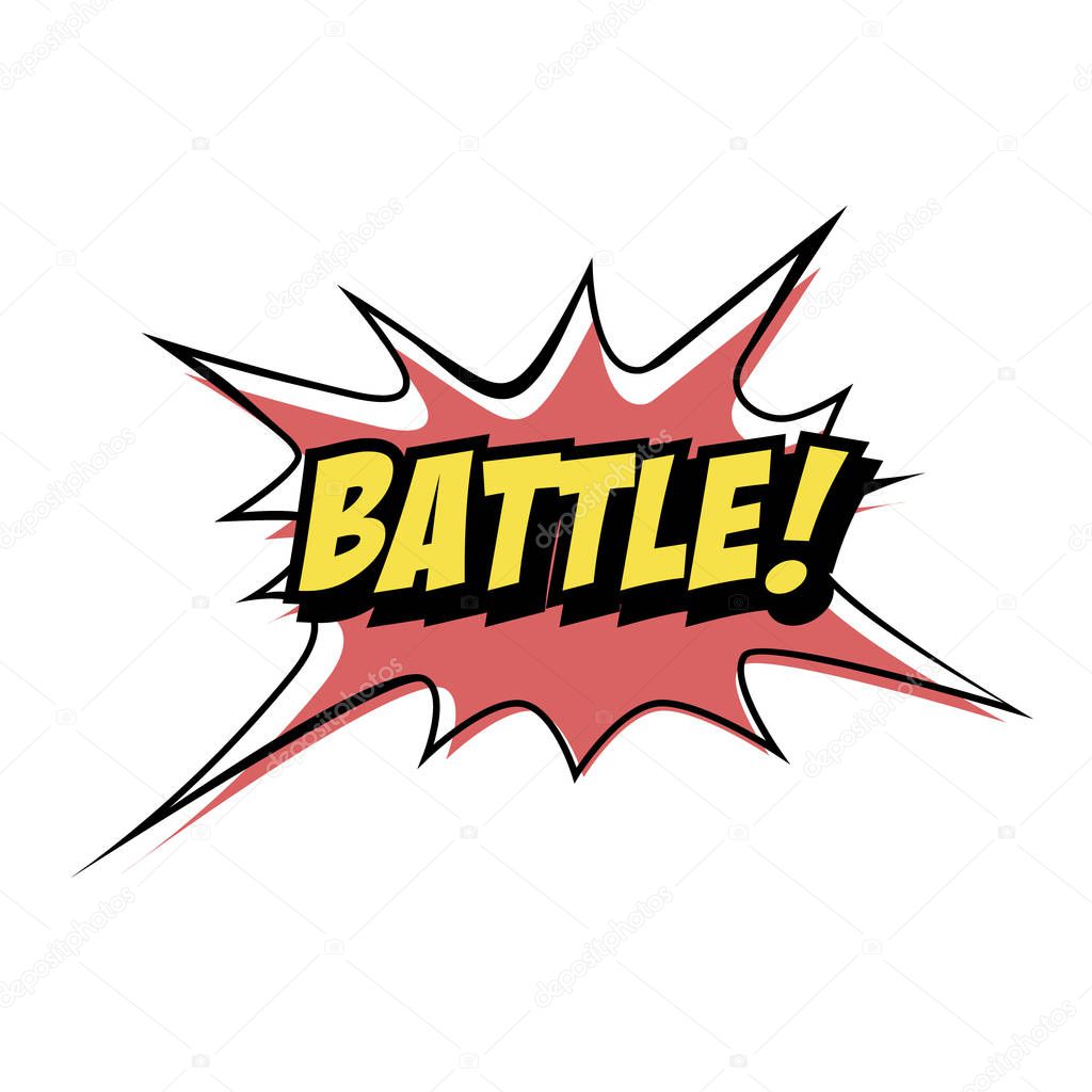 Vector brillante Burbuja de discurso de batalla. Icono emocional ...