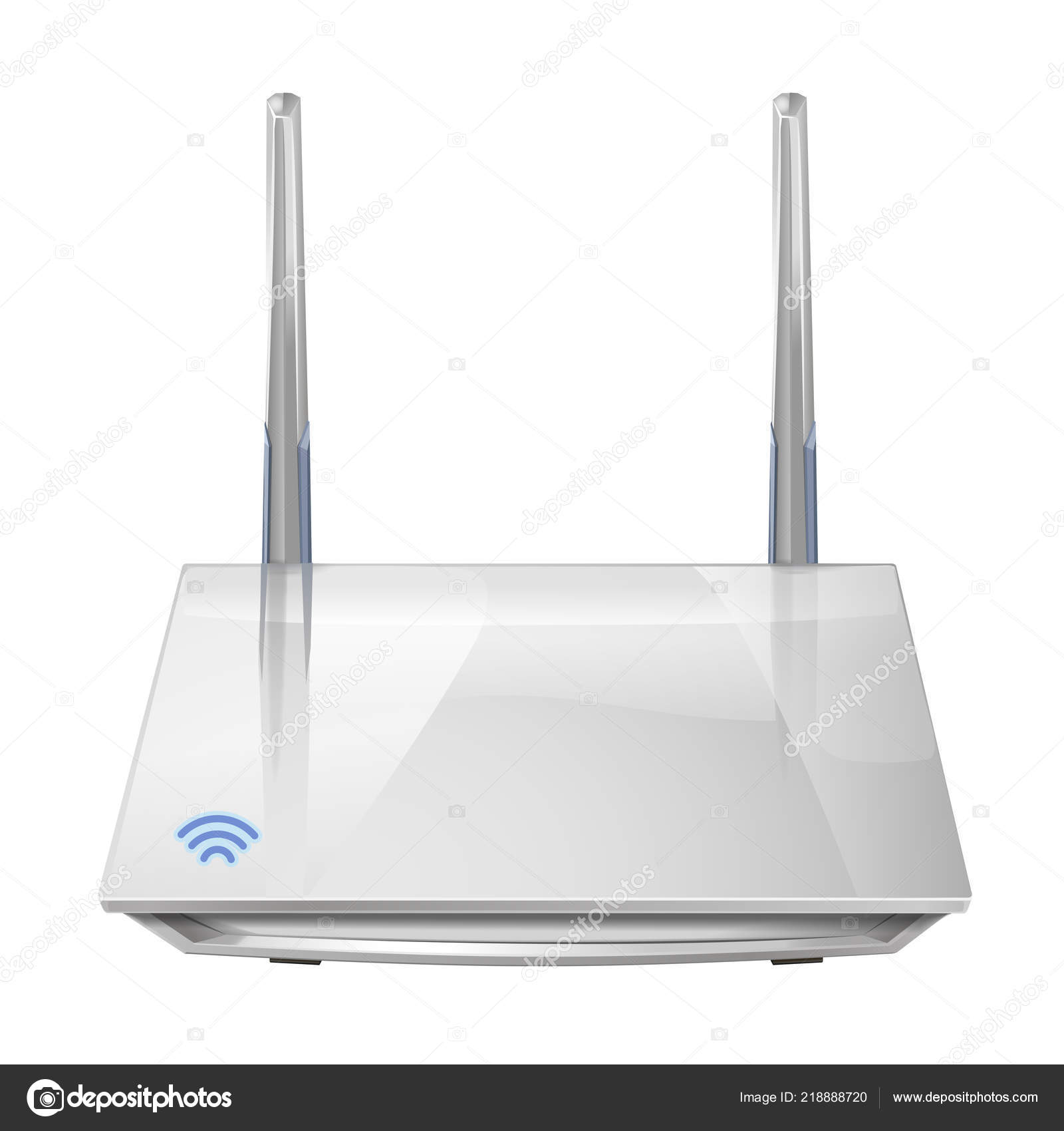 Realistic Wireless Router Isolated White Background Source Internet ...