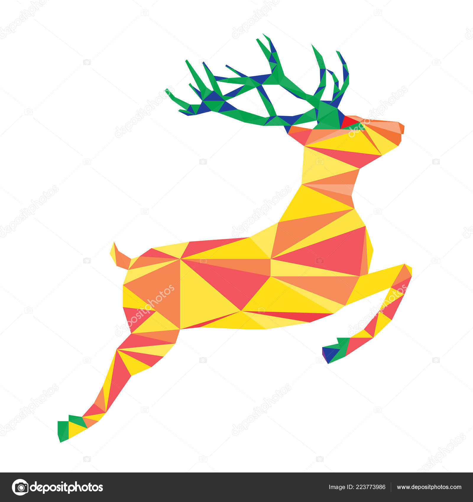 Abstract Polygonal Geometric Deer Triangle Low Poly Animal Nature ...