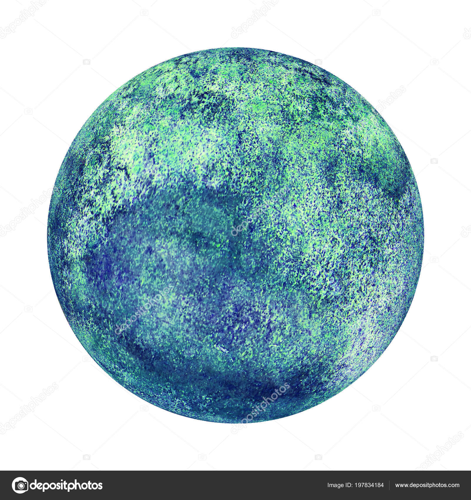 Earth Planet Globe Blue Green Watercolor Isolated White Background ...