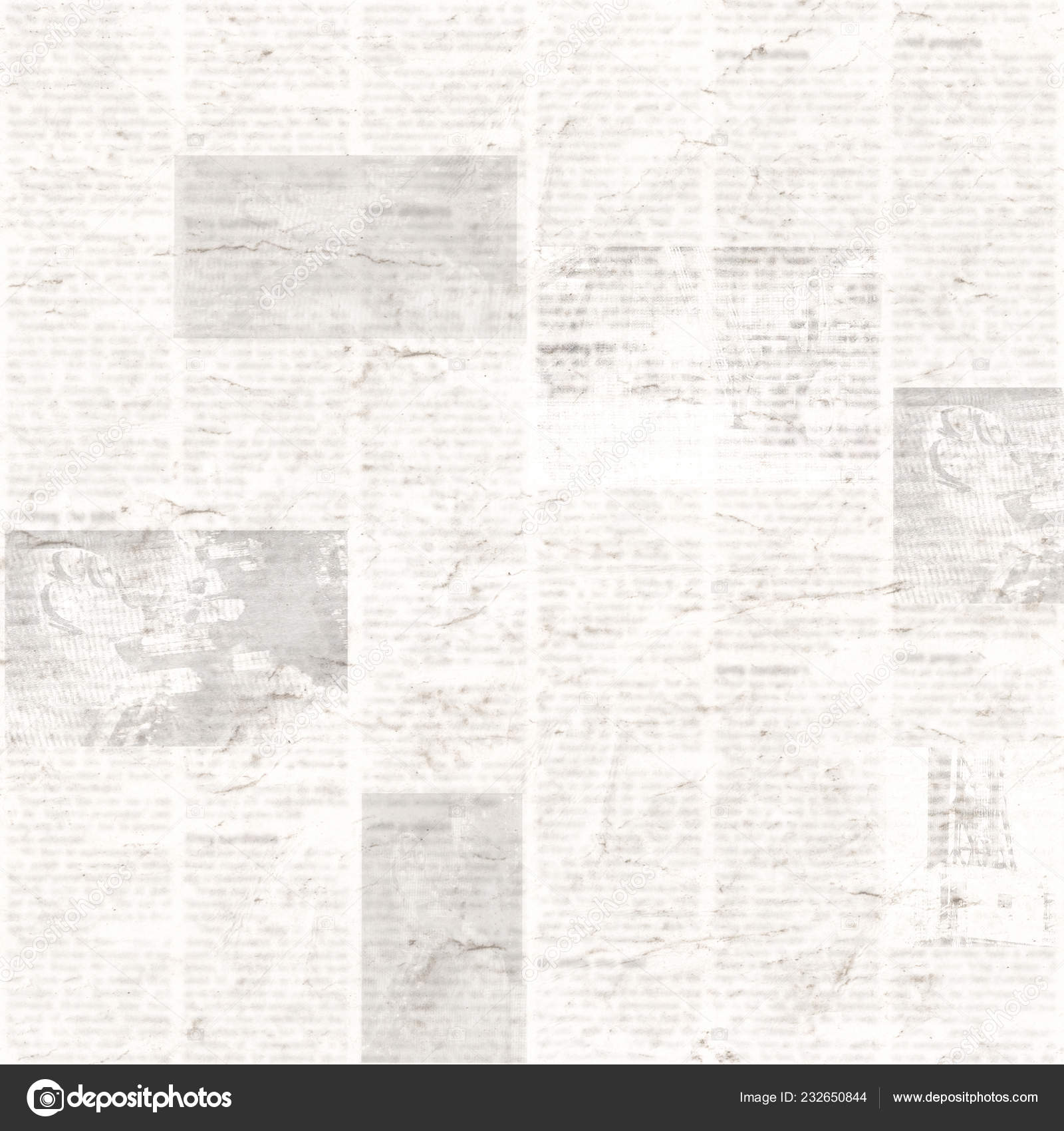 Newspaper Seamless Pattern Old Unreadable Text Images Vintage Blurred ...