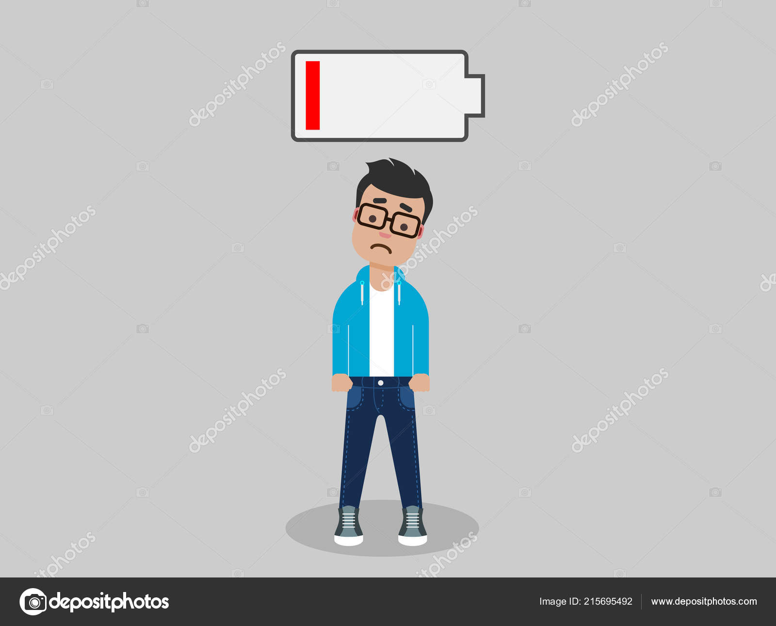 Low Battery Cartoon Clipart