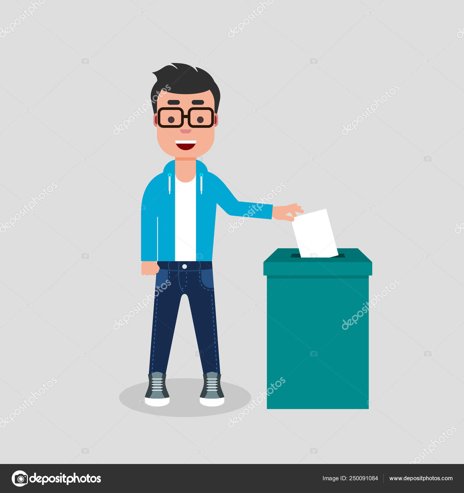 Person Voting Cartoon