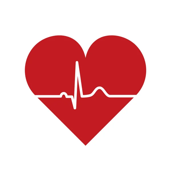 Signo de ritmo cardíaco. Electrocardiograma con forma de corazón. Icono ...