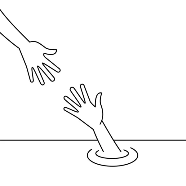 Hand Reaching Out For Help Drawing