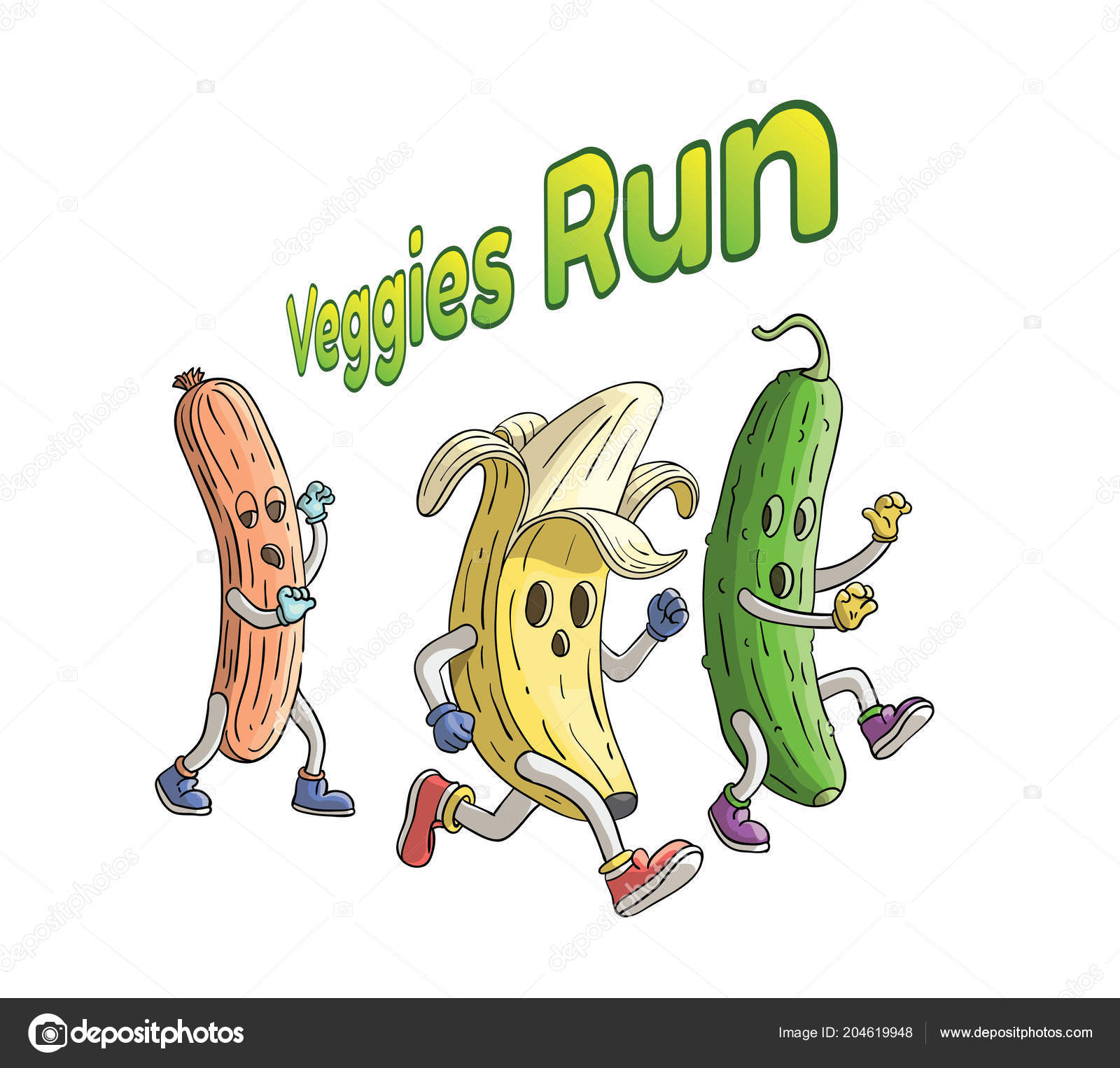 Scared Running Cartoon Characters