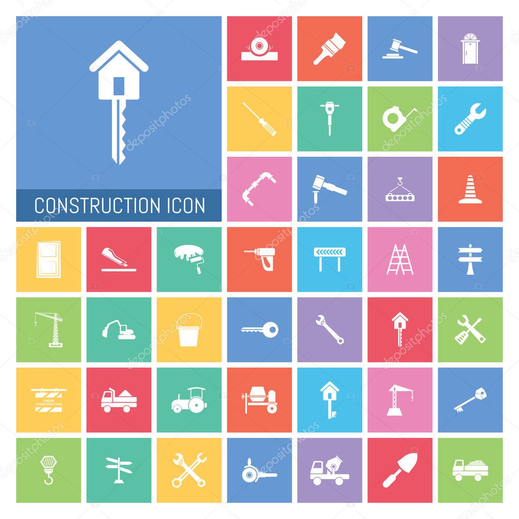 Icono de construcción Set. Icono de construcción muy útil Conjunto Ilustración simple. Iconos ...