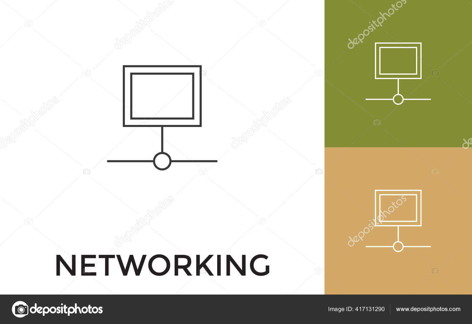 Editable Network Computer Thin Line Icon Title Useful Mobile ...
