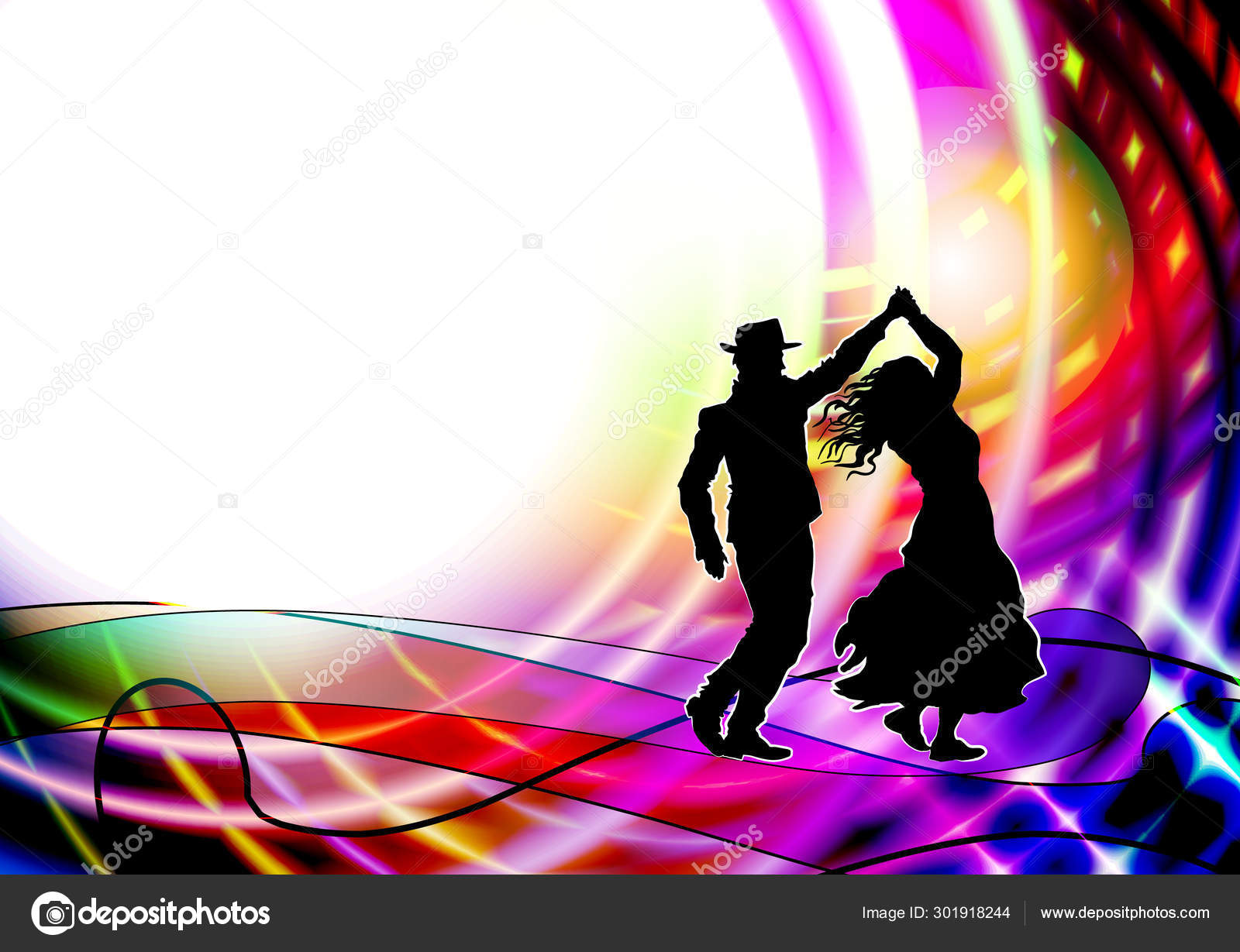 Country Western Couples Dancing Clipart