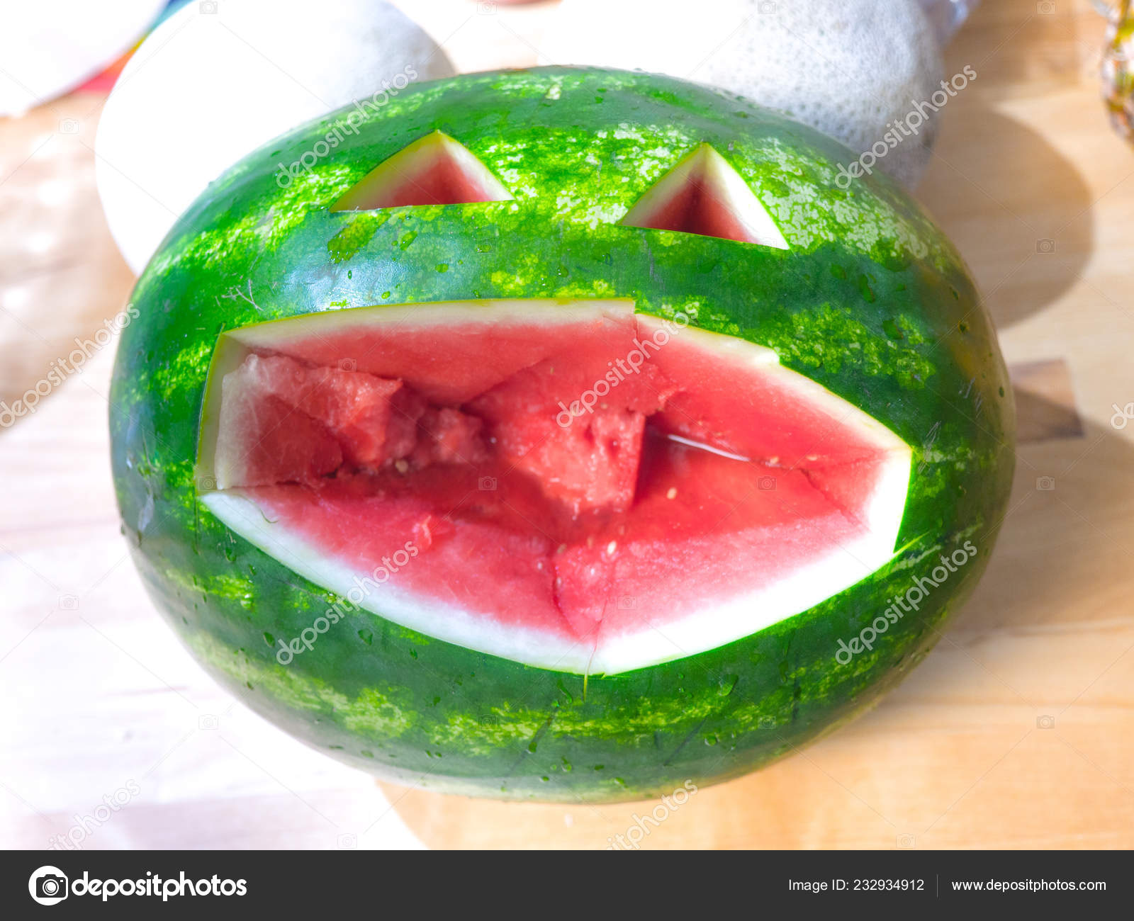 Carved Watermelon Face