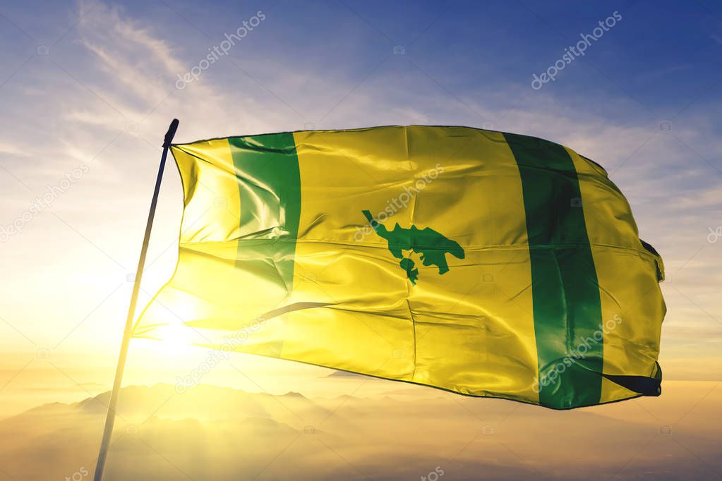 Tela textil de la bandera del municipio de Culebra de Puerto Rico ...