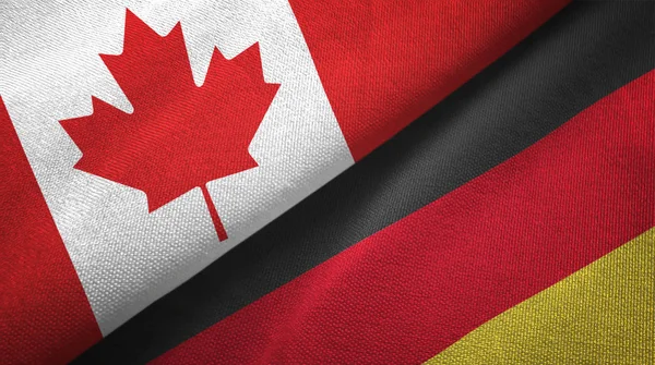 Canada and Germany flags together relations textile cloth, fabric ...