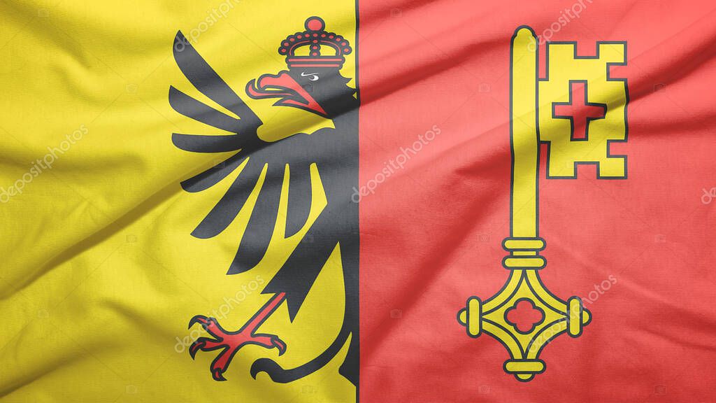 Bandera del cantón de Suiza de Ginebra sobre el fondo de textura de la ...