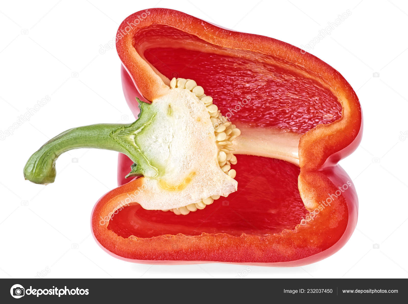 Half Red Sweet Bell Pepper White Background Stock Photo by ©domnitsky ...