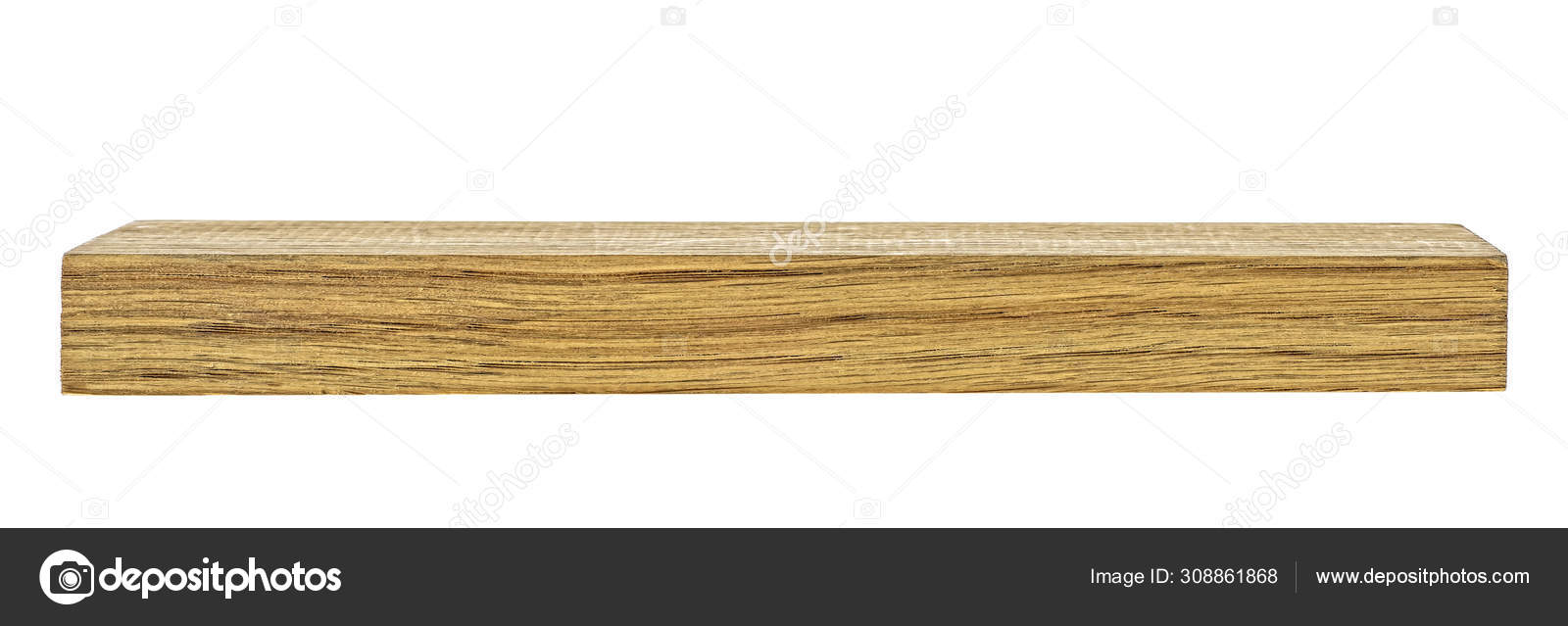 Wooden beam isolated on a white background. Wooden board. Wooden Stock ...