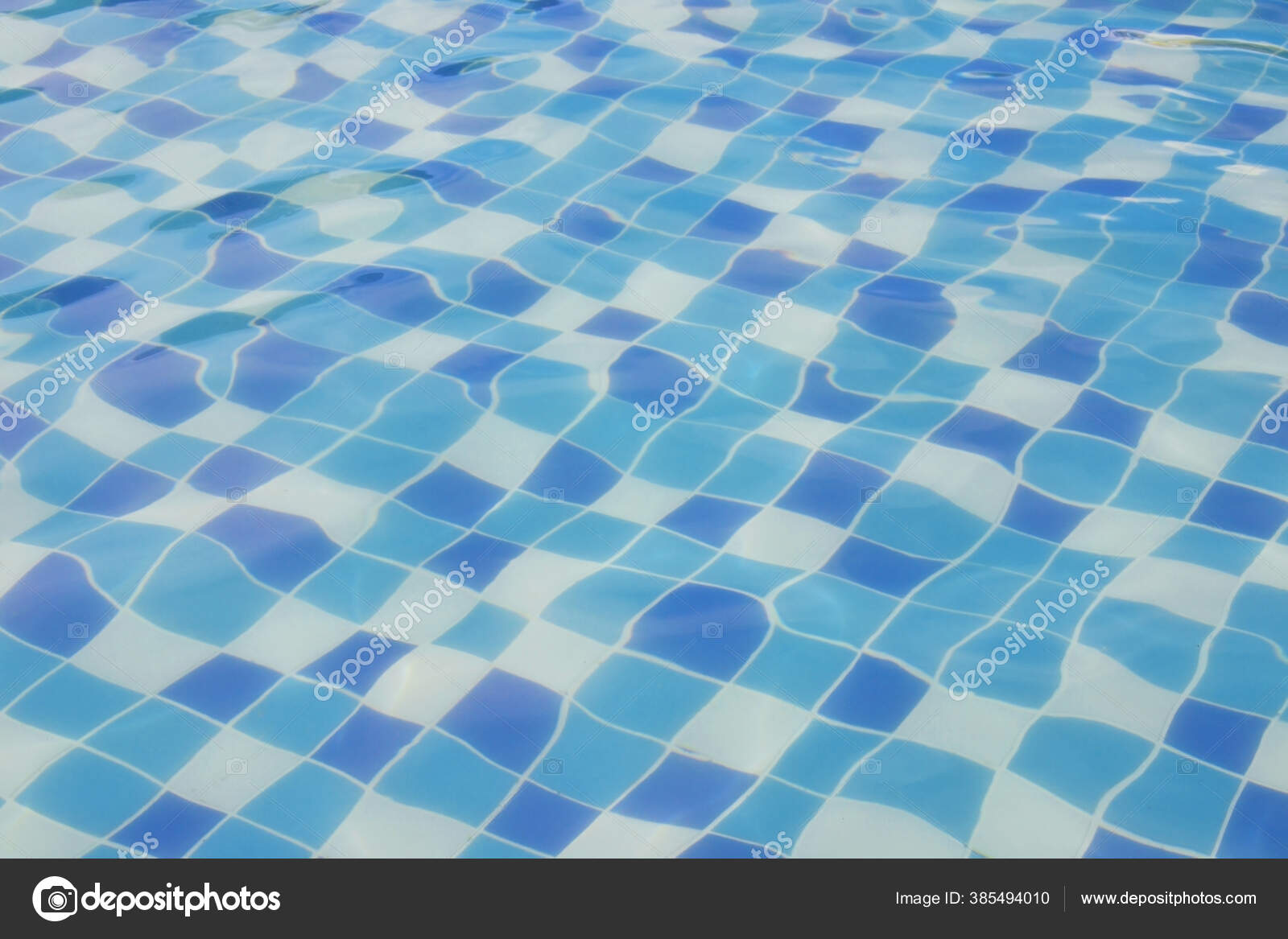 Blue Tiles Swimming Pool Water Reflection Texture Image — Stock Photo ...