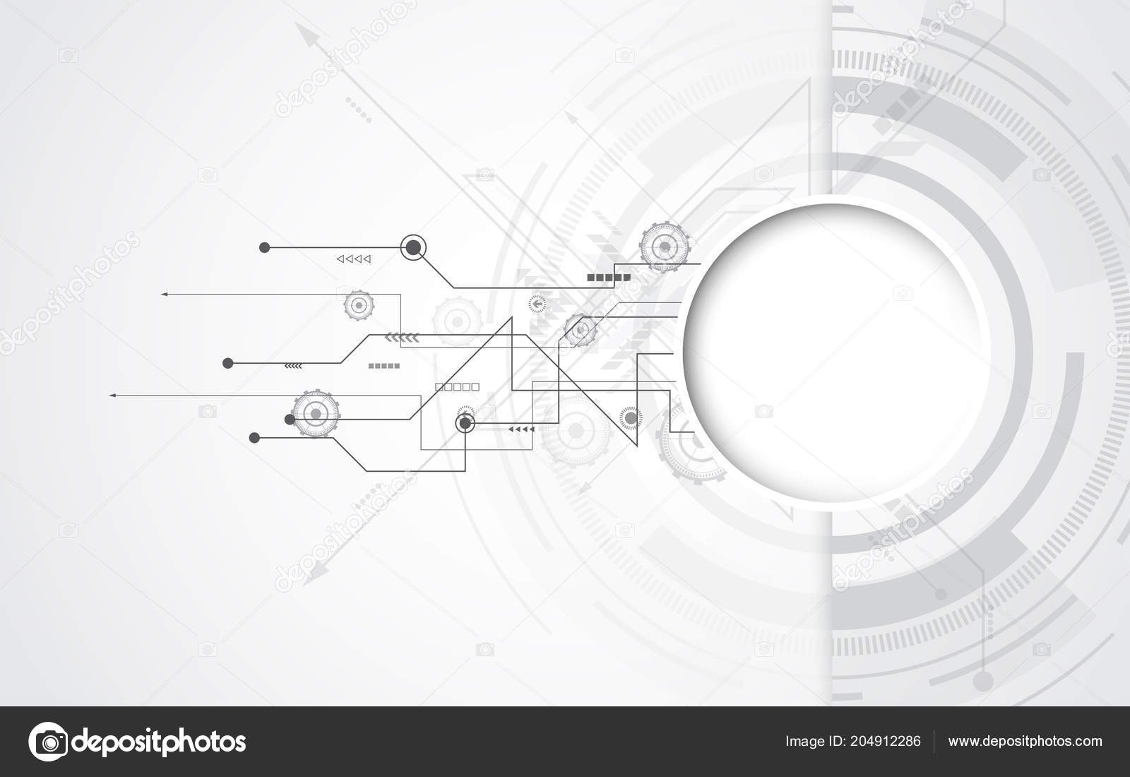 Grey White Abstract Technology Background Various Technology Elements ...