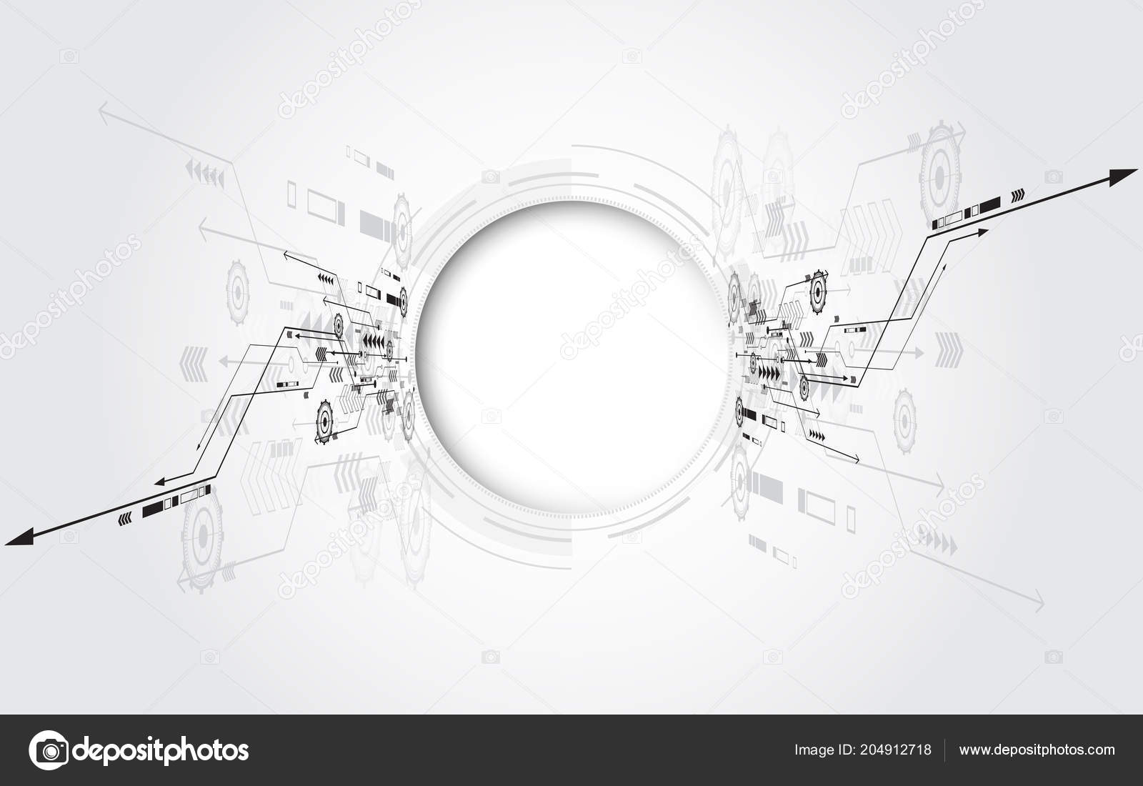 Grey White Abstract Technology Background Various Technology Elements ...