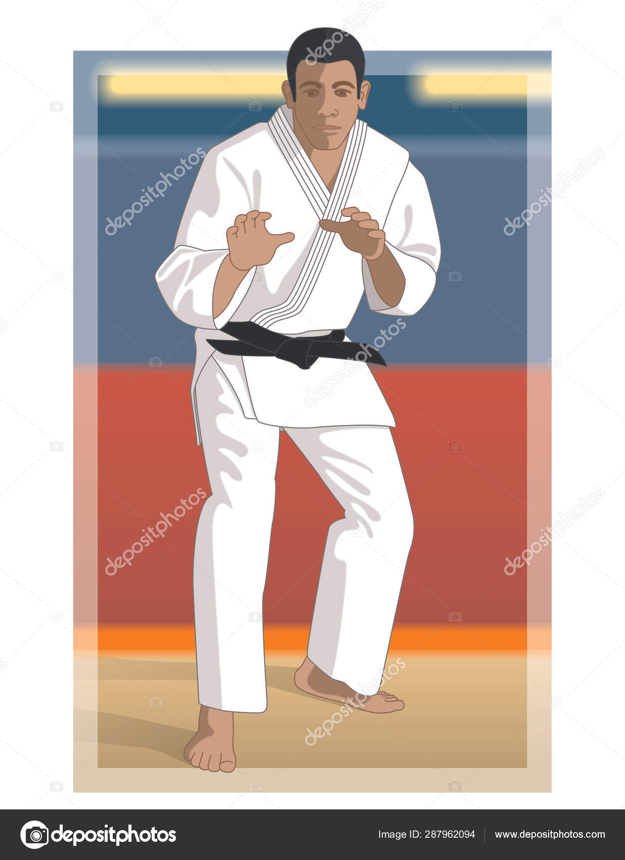 Judo male athlete with colour background Stock Vector by ©jo ...