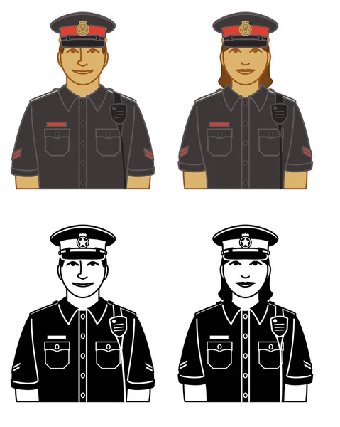 Diversity Race Ethnicity Police Officer Vector Icons Male Female ...