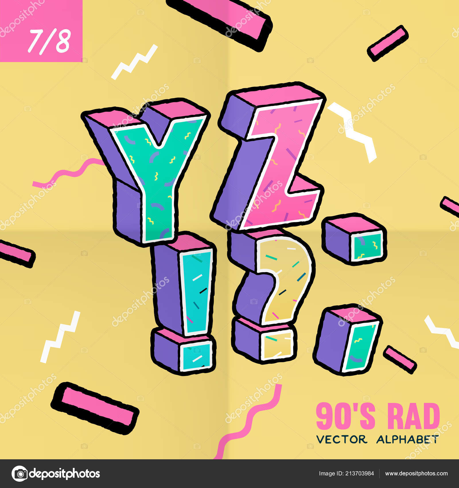 90'S Rad 90'S Style Vector Alphabet Stock Vector by ©Darumo 213703984