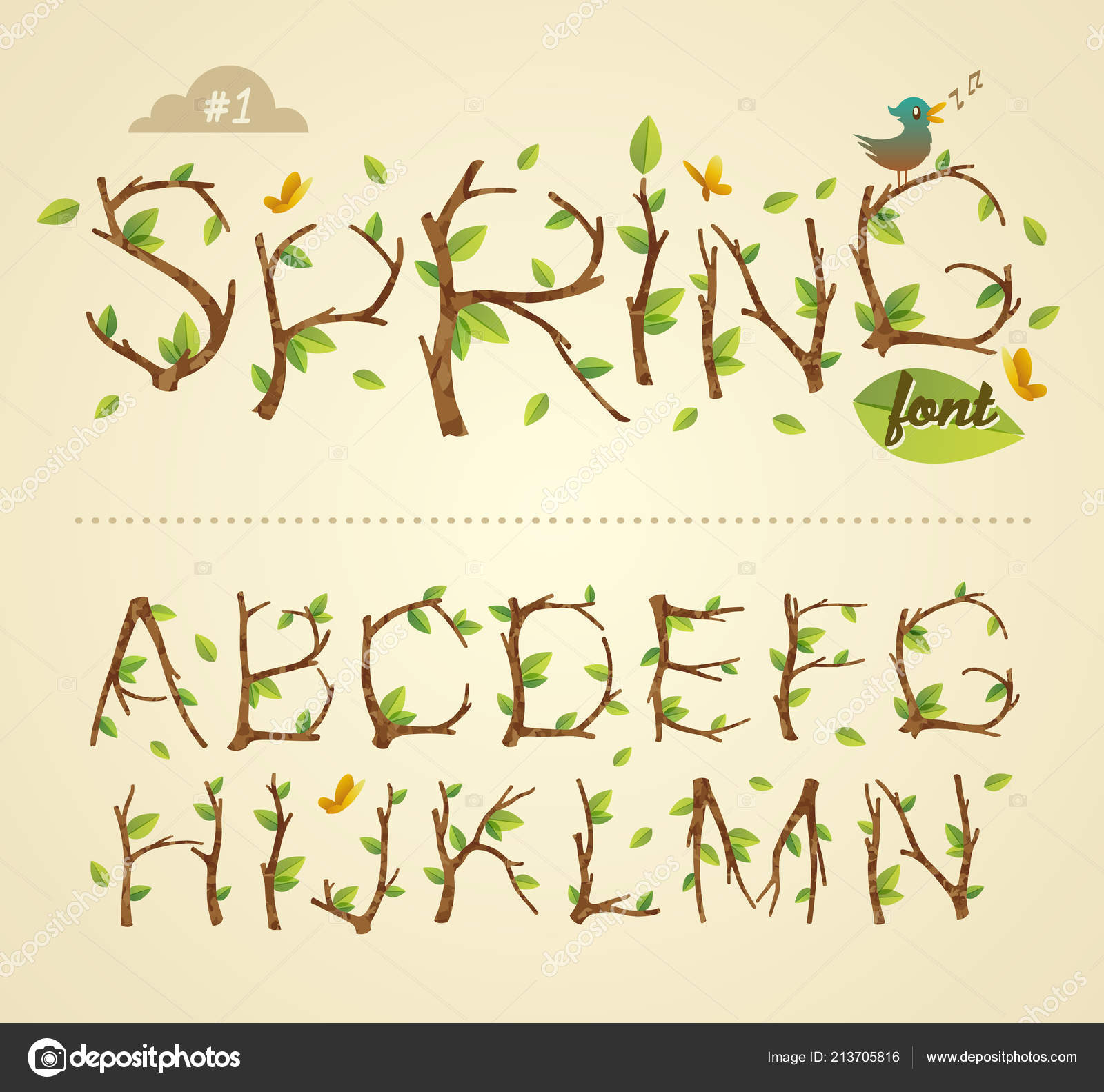 Spring Alphabet Vector Illustration ⬇ Vector Image by © Darumo | Vector ...
