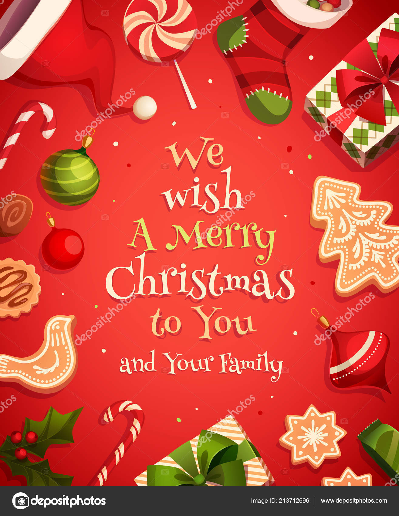 Holiday Frame Christmas Card Poster Banner Vector Illustration Stock ...
