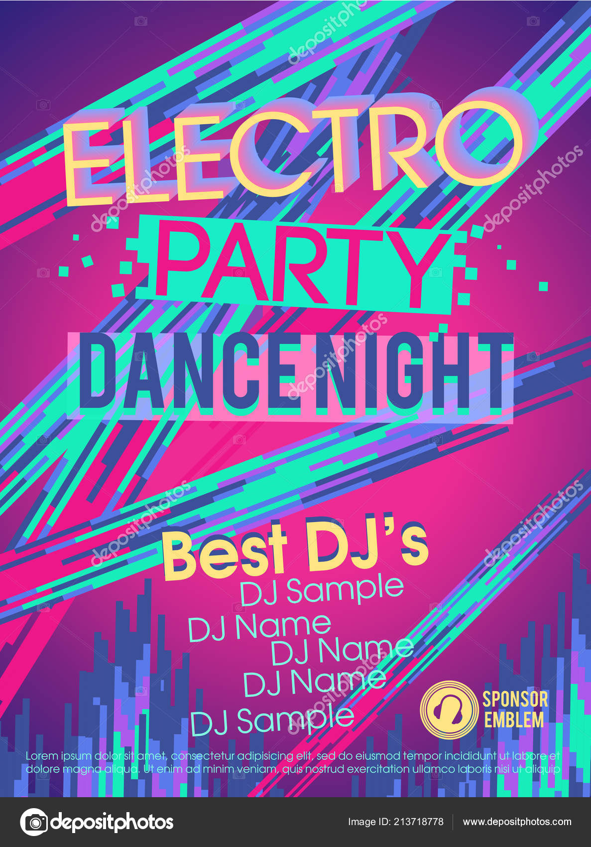 Electronic Party Poster Vector Illustration — Stock Vector © Darumo ...