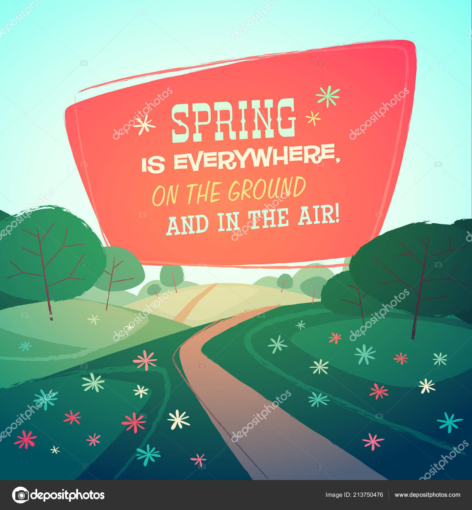 Spring Landscape Vector Illustration Stock Vector by ©Darumo 213750476