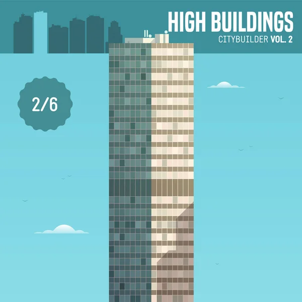 Flat high-rise building with various windows Stock Vector Image by ...