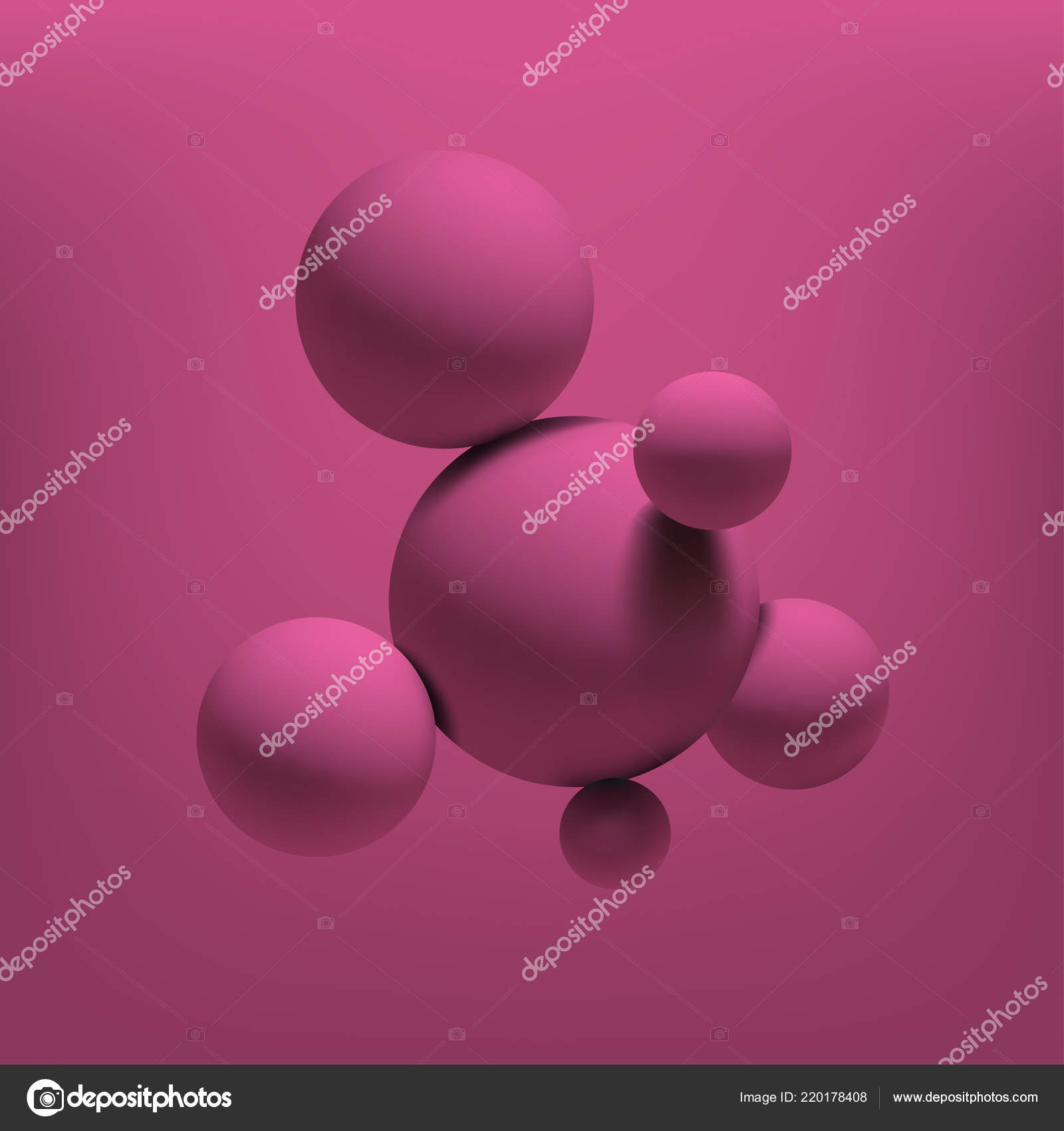 Abstract Realistic Pink Spheres Structure Background Vector ...