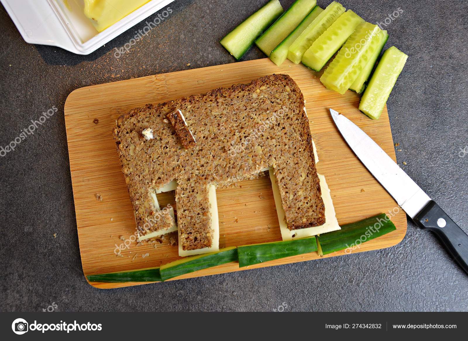Prepare Breaktime Sandwich Shape Elephant Kids Stock Photo by ©maddas ...