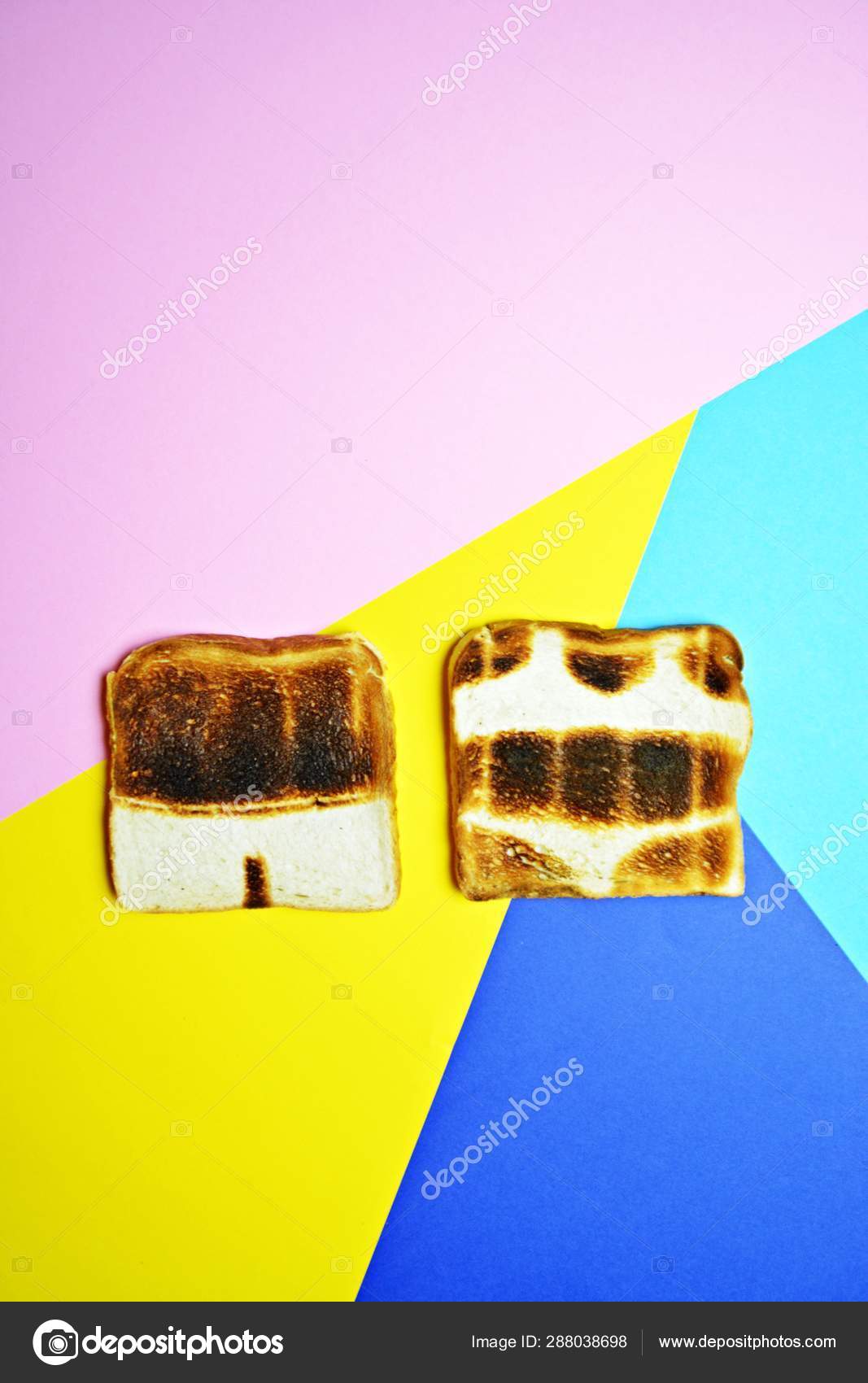 Three Toasts Lie Colorful Background Toasted Whole Surface Show ...