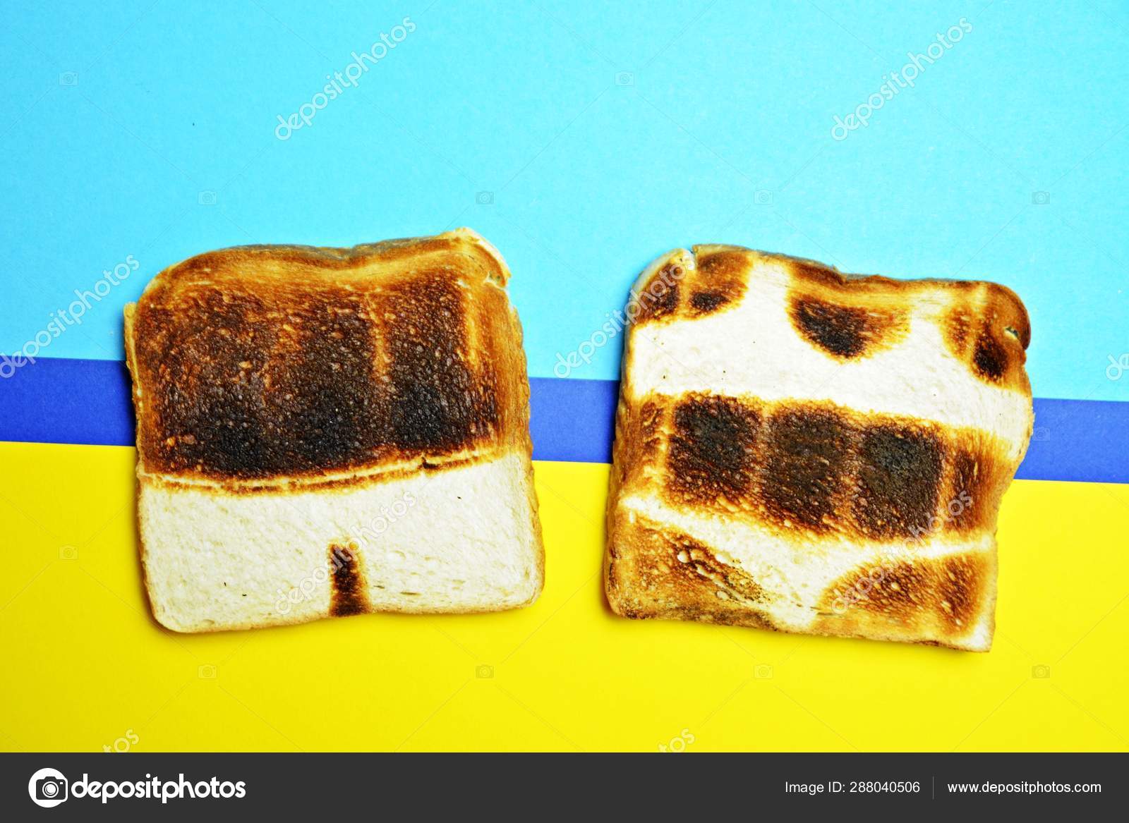 Three Toasts Lie Colorful Background Toasted Whole Surface Show ...