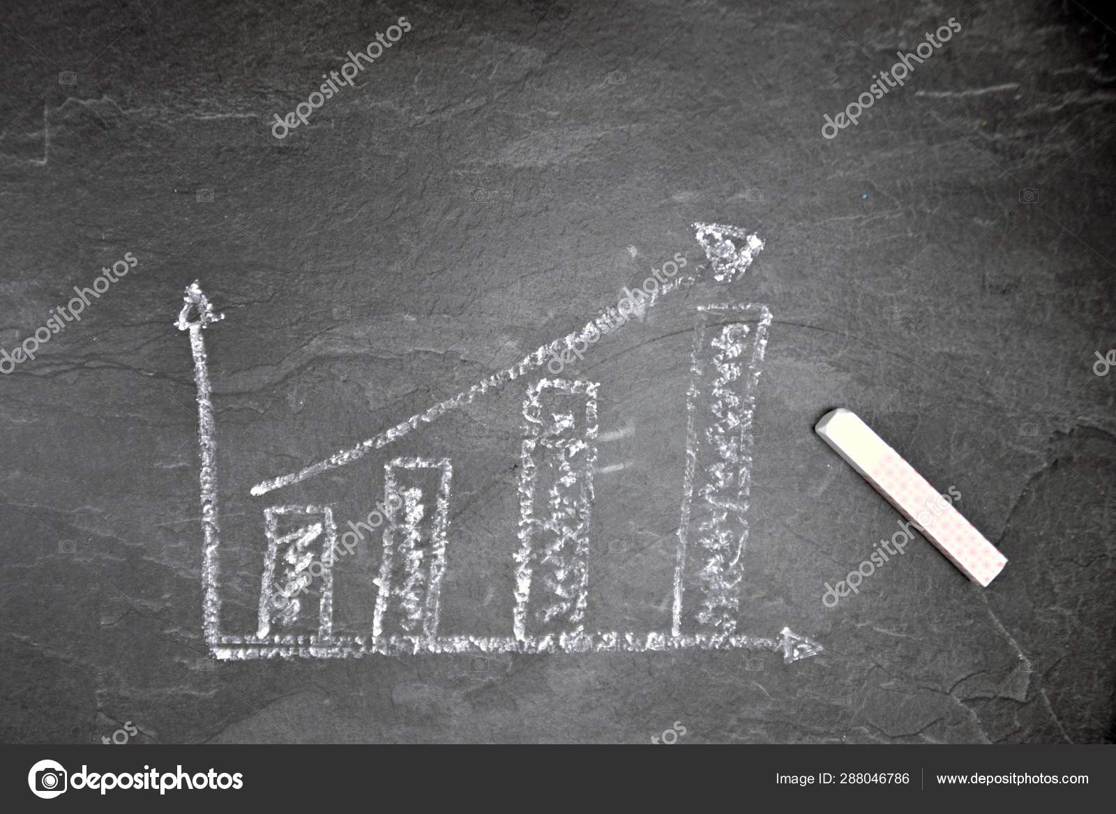 Uprising Diagram Black Marble Surface Drawn Chalk Concept Statistics ...