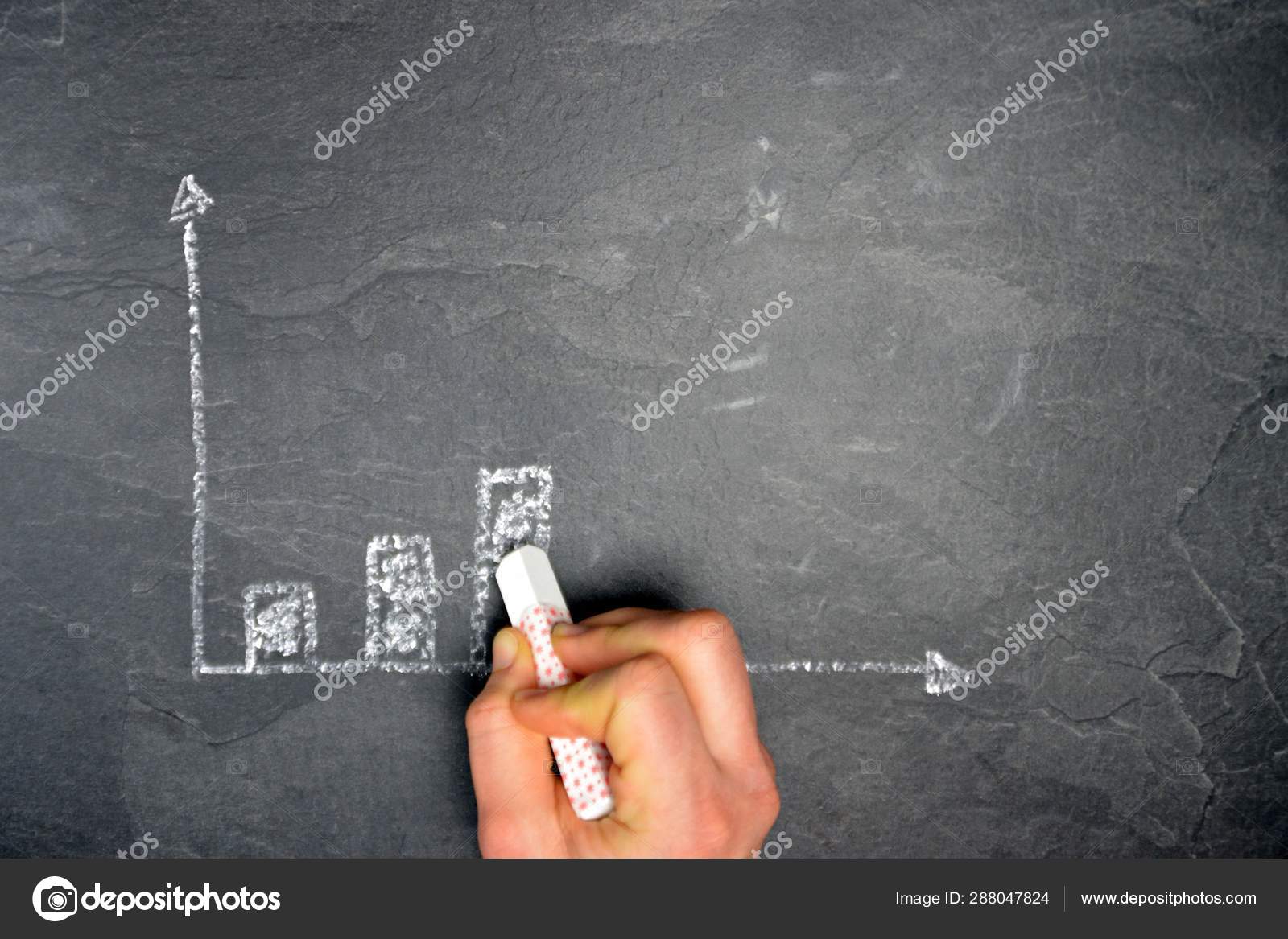 Uprising Diagram Black Marble Surface Drawn Chalk Concept Statistics ...