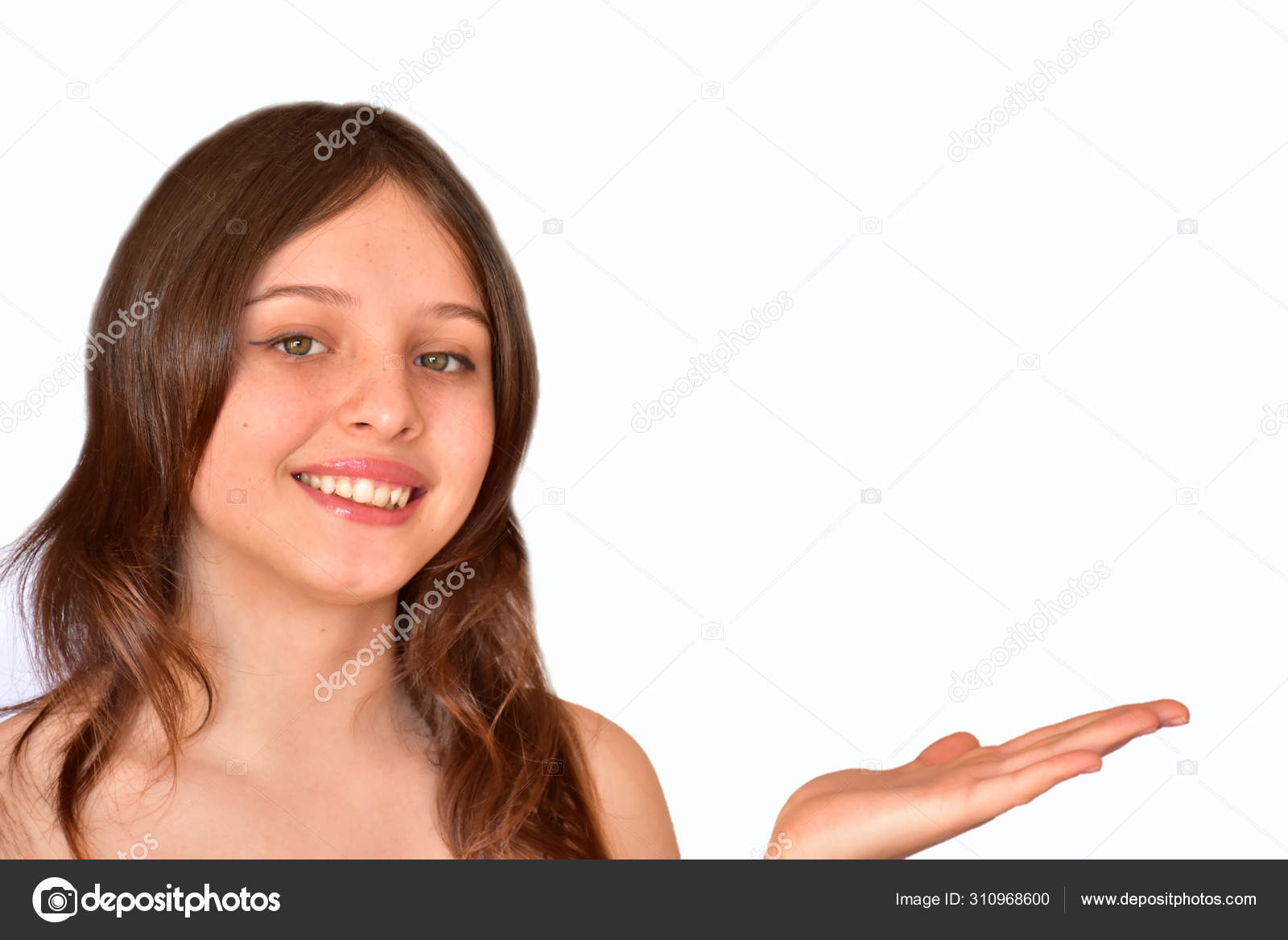 Portrait Girl White Background Stock Photo by ©GalinkaLB 310968600